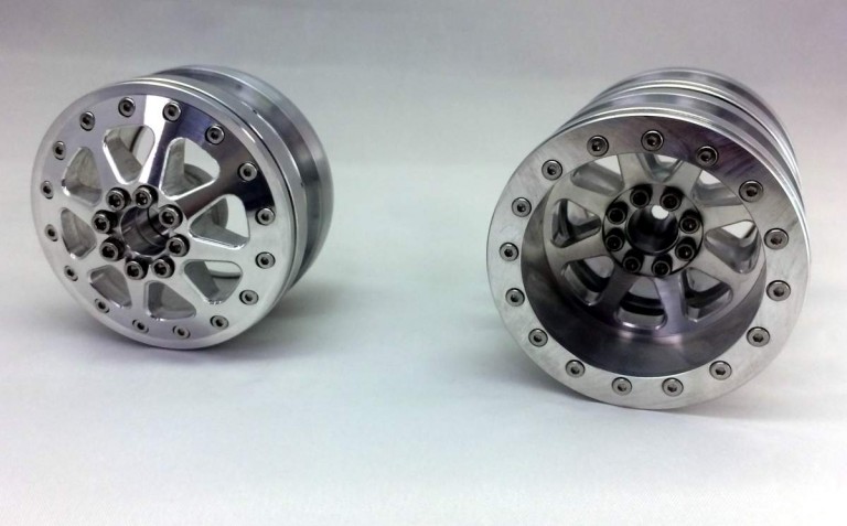 Motoworx 2.2 Dually 8 Spoke RC Wheel Set Raw Finish