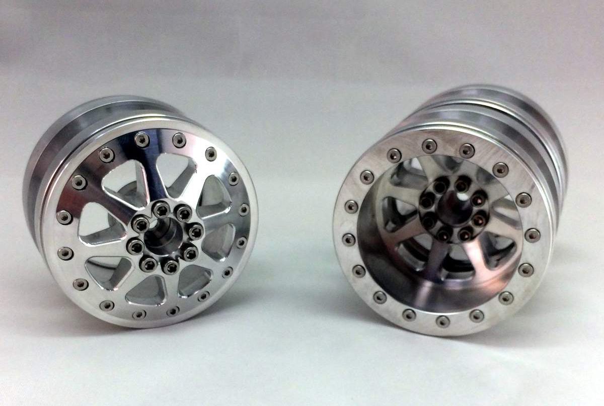 Motoworx 2.2 Dually 8 Spoke RC Wheel Set Raw Finish