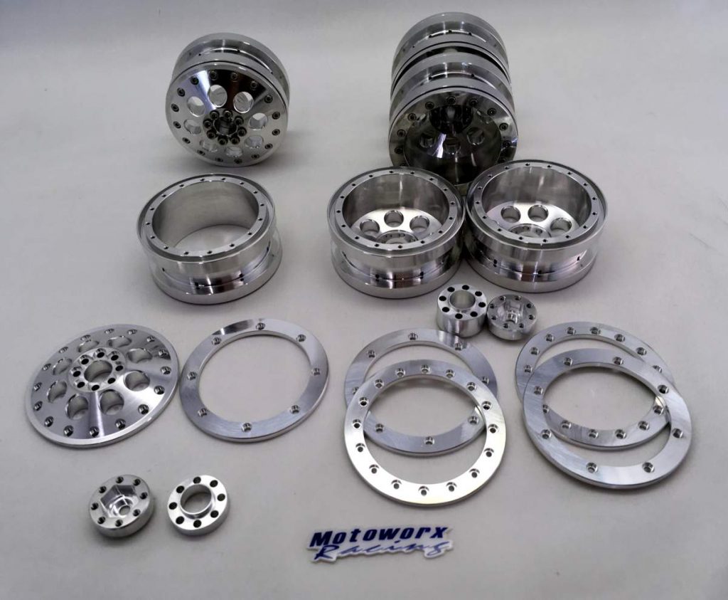 Motoworx 2.2 Dually 8 Hole RC Wheel Set Raw Finish