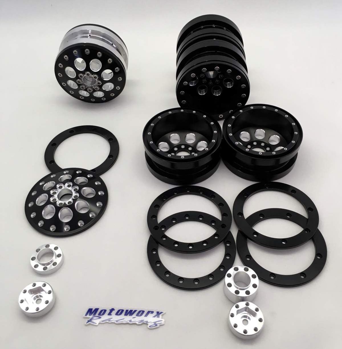 Motoworx 2.2 Dually 8 Hole RC Wheel Set Black