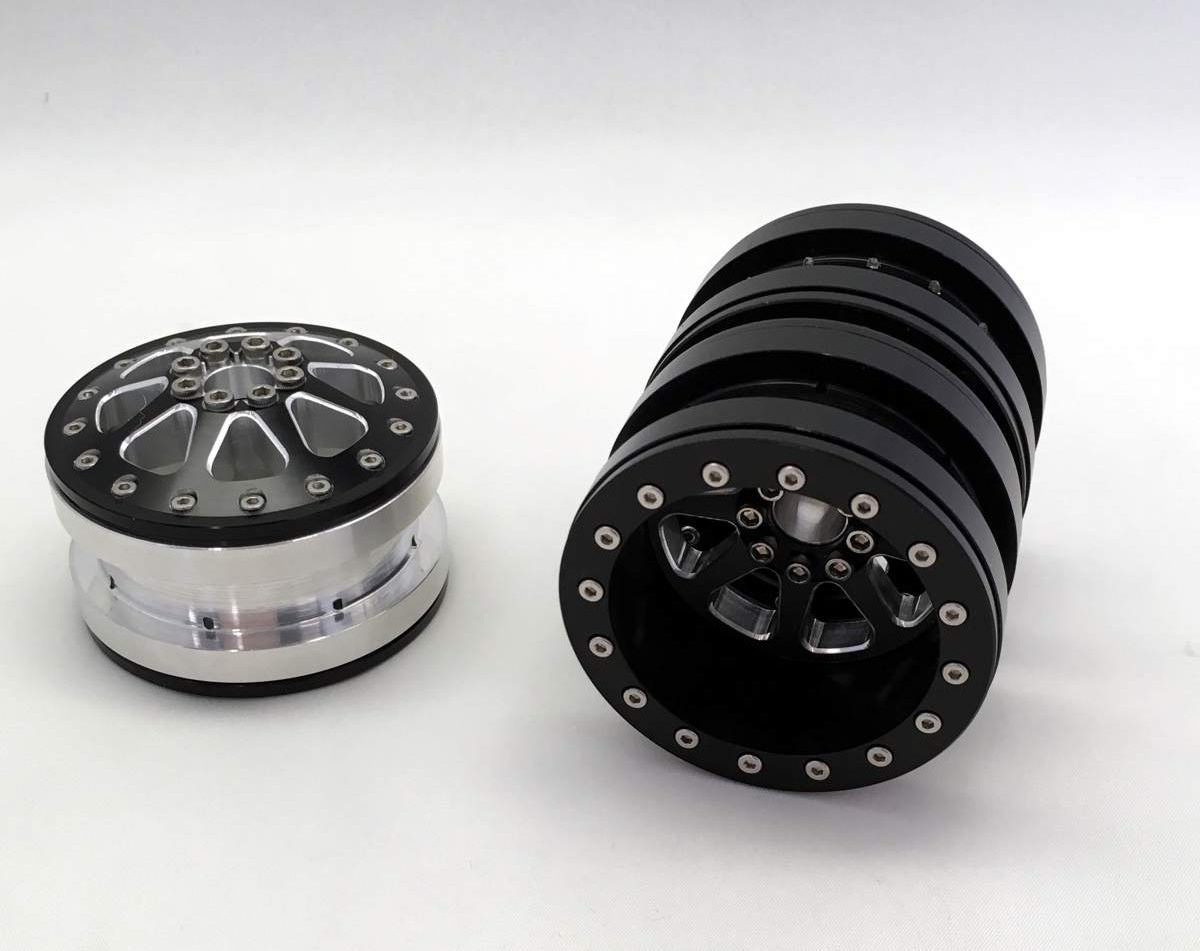 Motoworx 2.2 Dually 8 Spoke RC Wheel Set Black