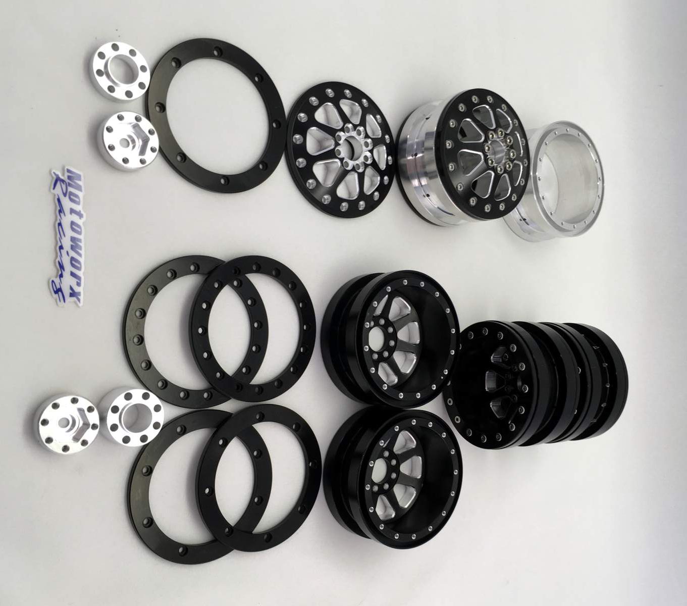 Motoworx 2.2 Dually 8 Spoke RC Wheel Set Black