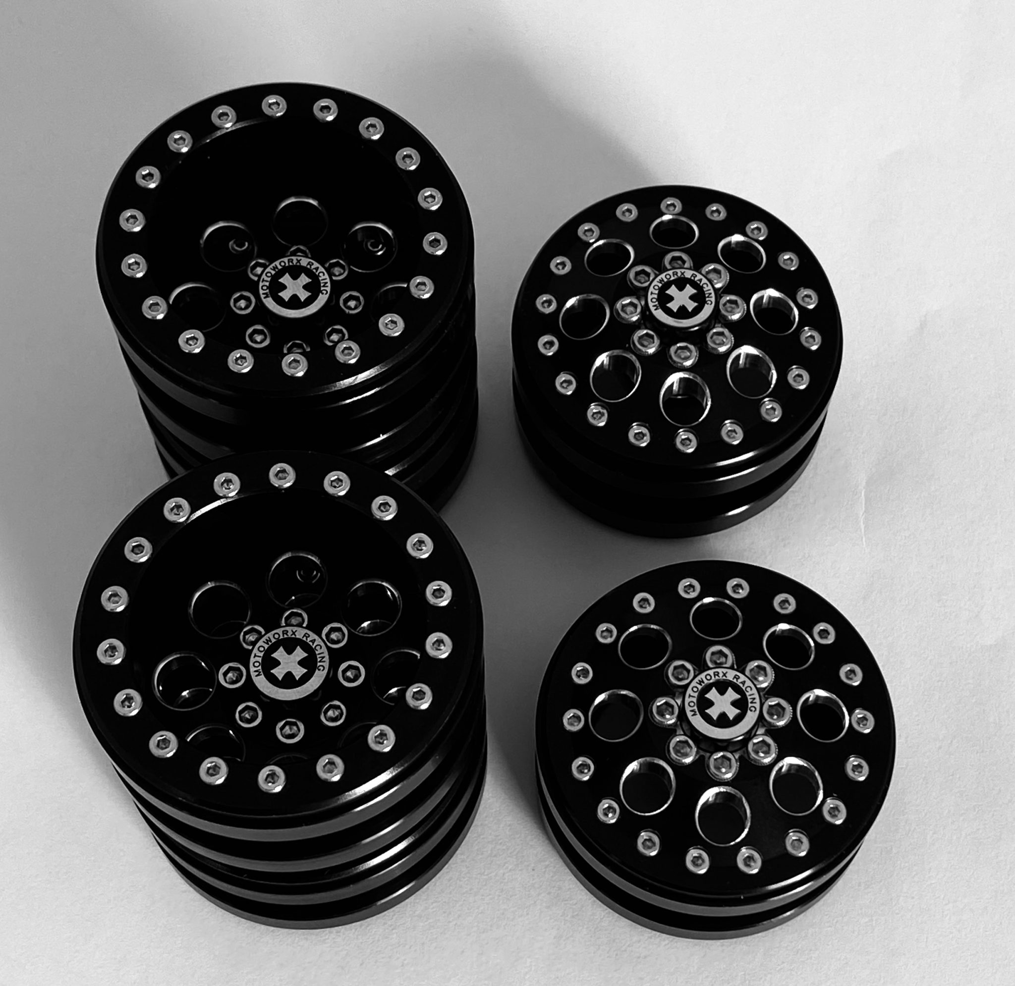 1.9 DUALLY RC WHEEL SET BLACK ANODIZE FINISH
