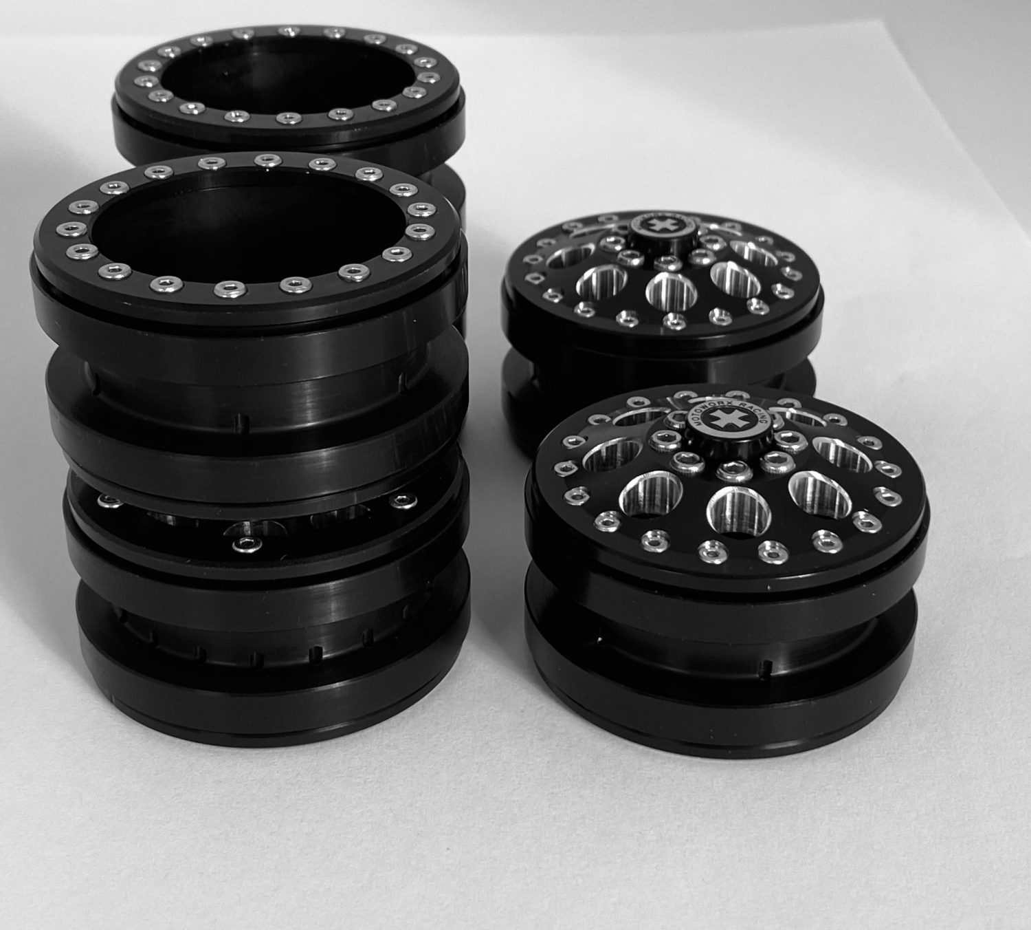 1.9 DUALLY RC WHEEL SET BLACK ANODIZE FINISH