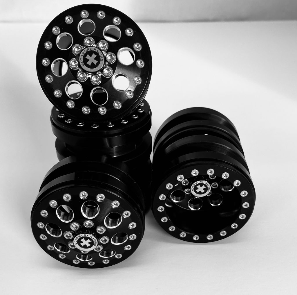 1.9 DUALLY RC WHEEL SET BLACK ANODIZE FINISH